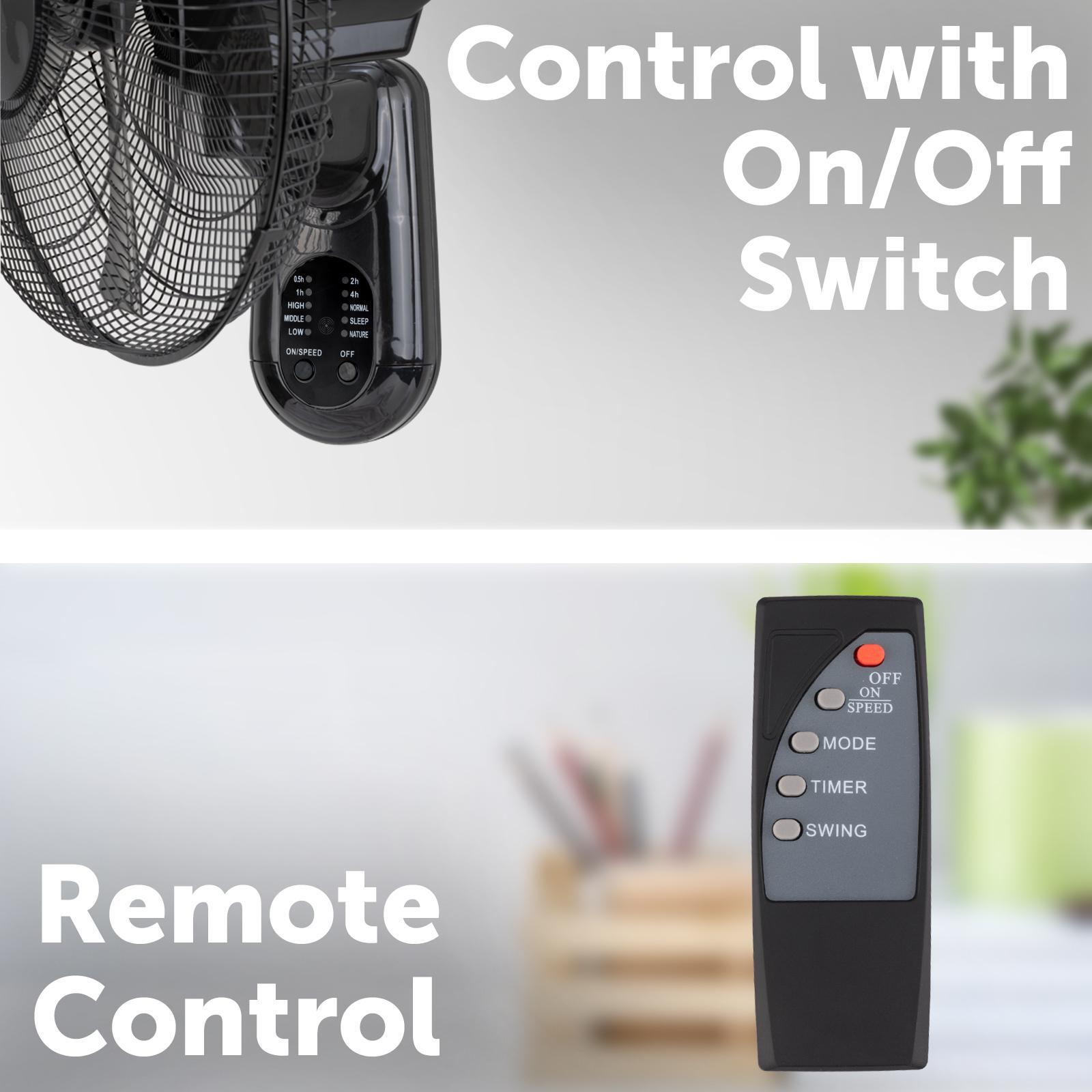 Arlec 40cm Black Remote Controllable Wall Fan – Rissamelt